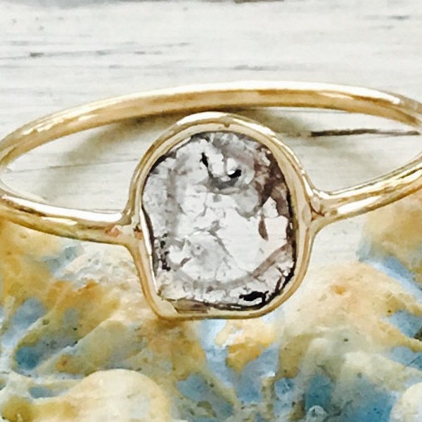 Diamond Slice Ring - Etsy