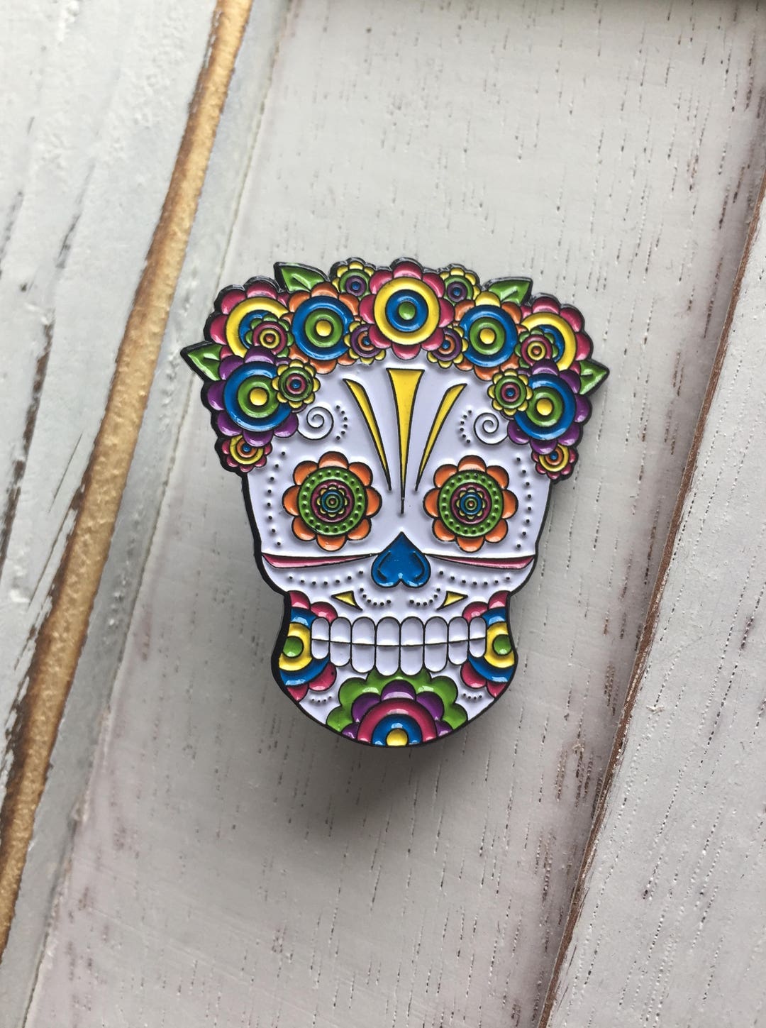 Lady Sugar Skull Soft Enamel Pin 1.50" - Etsy
