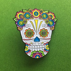 Lady Sugar Skull Soft Enamel Pin 1.50" - Etsy