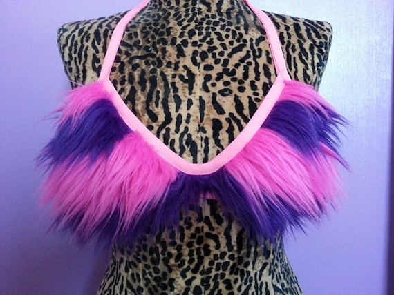 Cheshire Cat Fur Bikini Top Rave Outfit Burning Man - Etsy