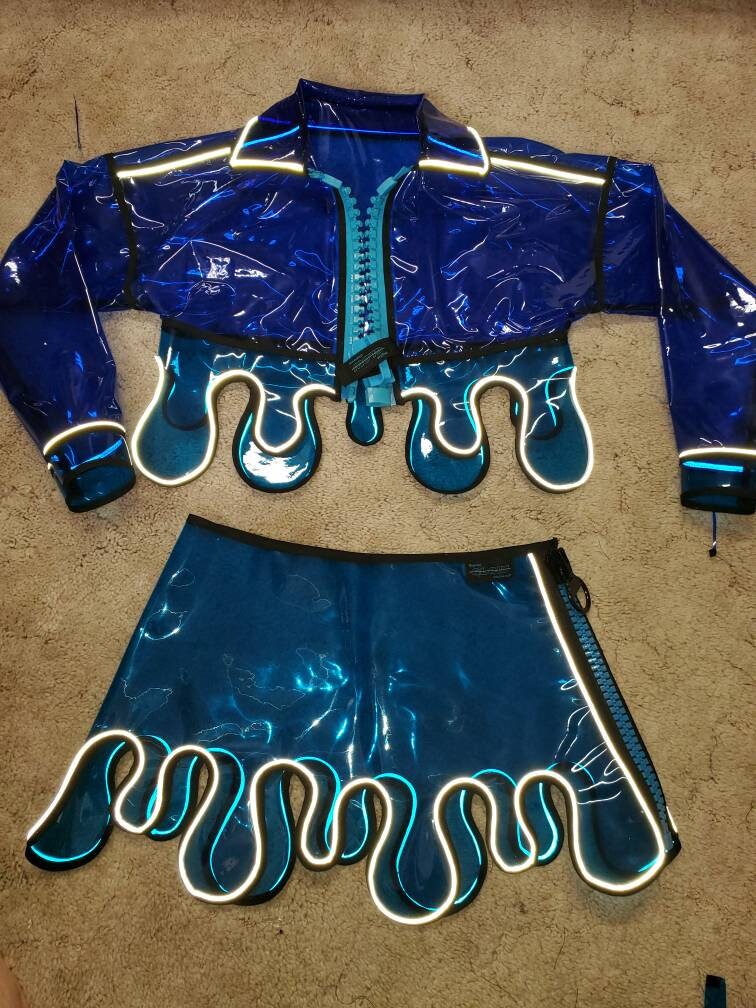 UV reflective Vinyl Melting Jacket rave coat burning man | Etsy