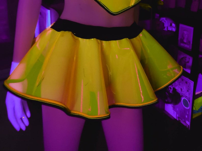 Vinyl Reflective Circle Skirt Rave Transparent See Through Clear ...