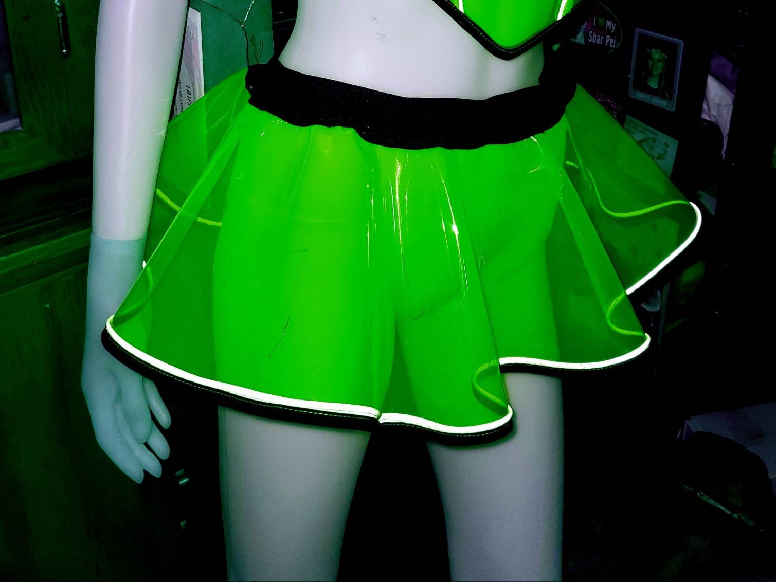 Vinyl Reflective Circle Skirt Rave Transparent See Through Clear ...