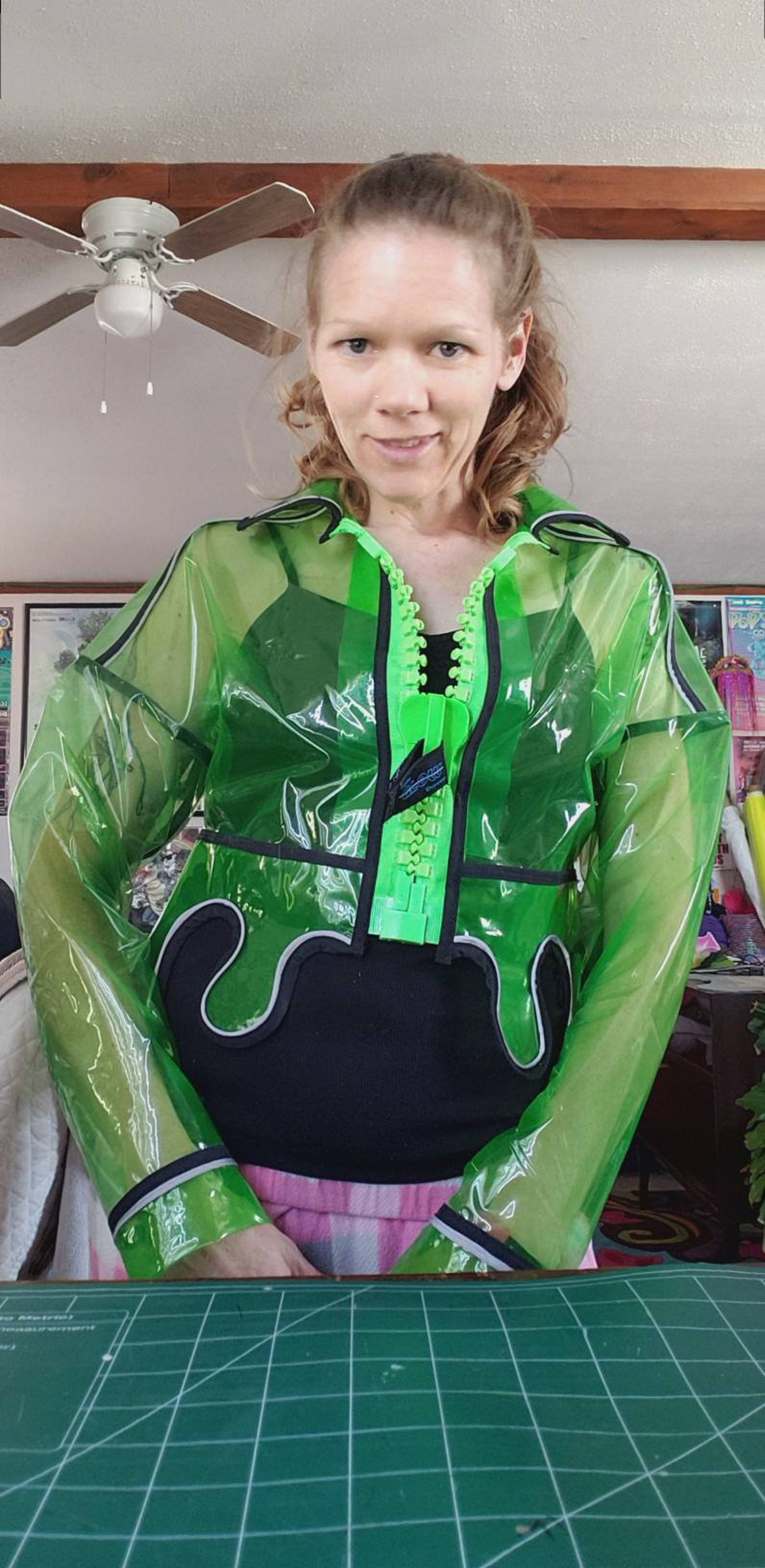 UV Reflective Vinyl Melting Jacket Rave Coat Burning Man Festival Edc ...