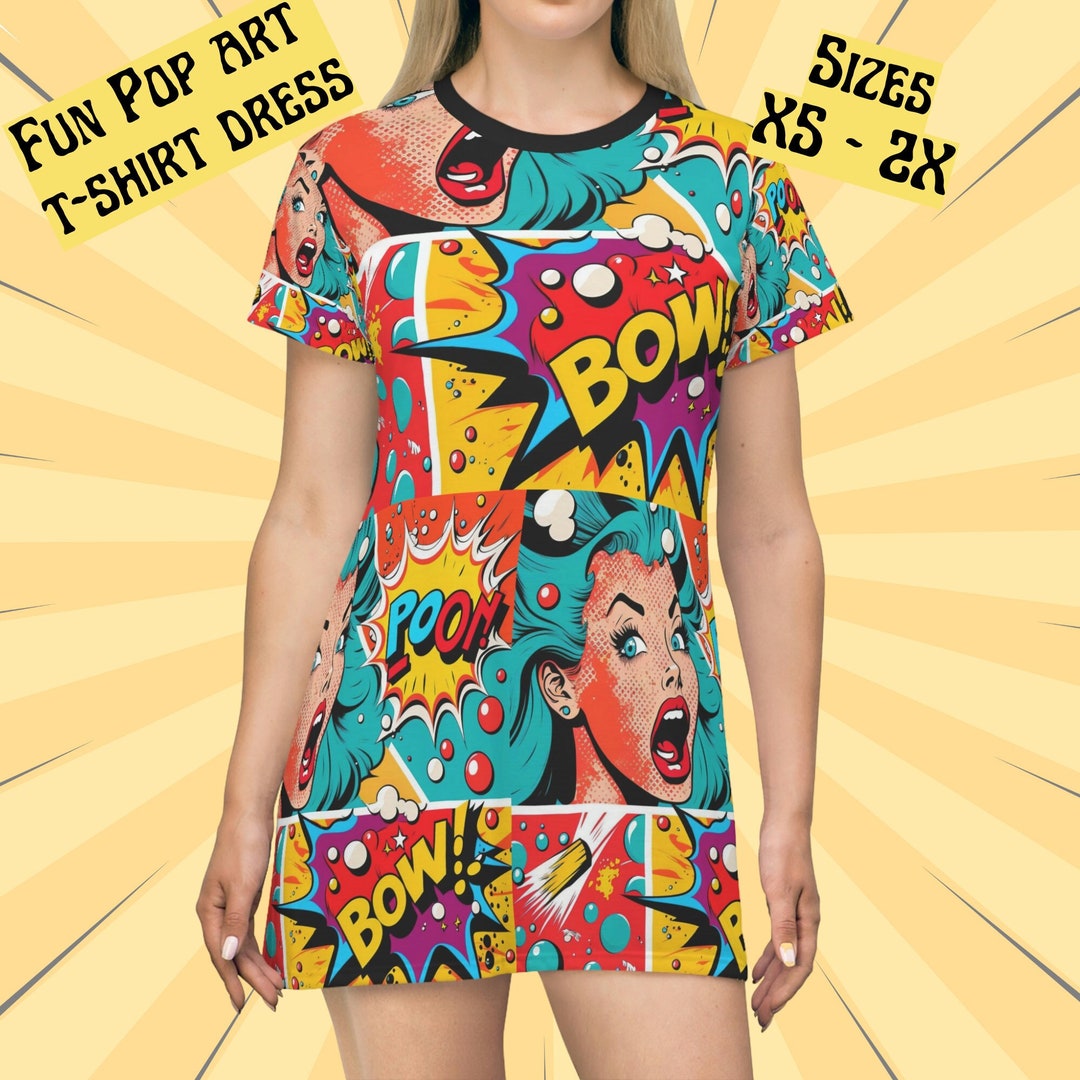Pop Art Comic Strip Dress, Retro Comics Dress, 70's Retro Dress, Andy ...