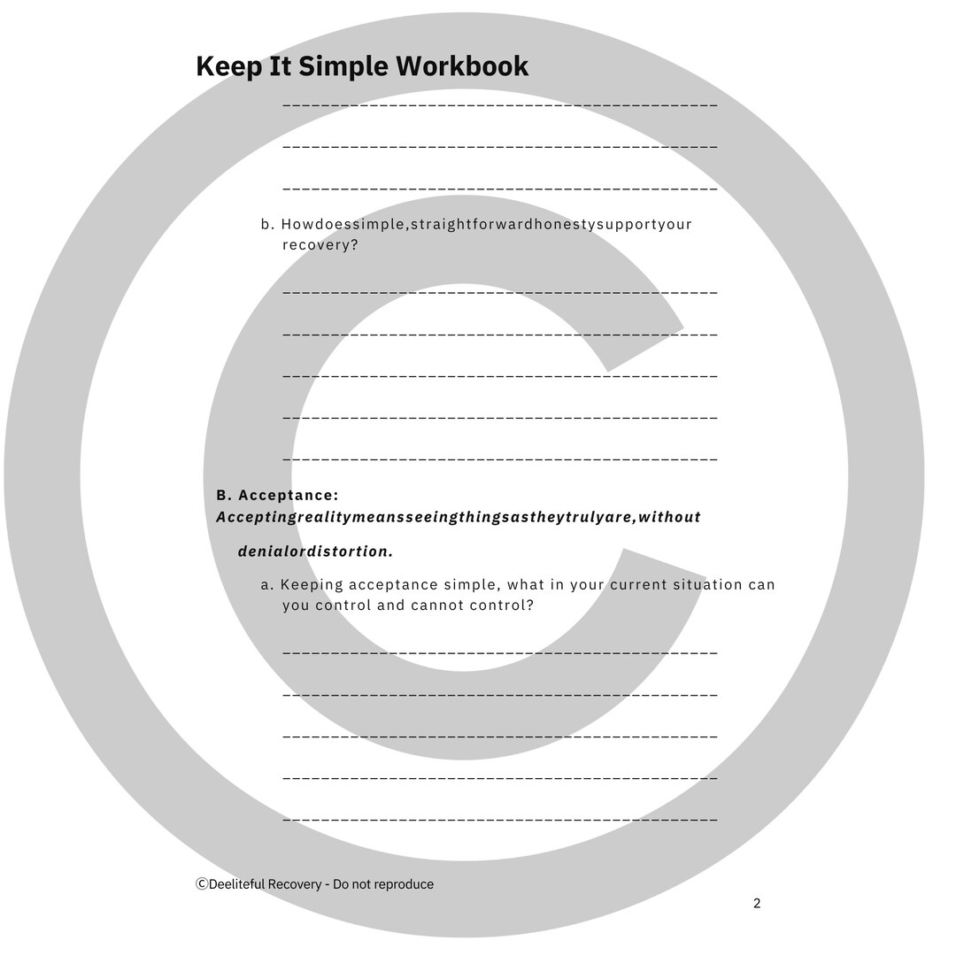 Keep It Simple Recovery Slogan Workbook, Addiction Recovery, 12 Step ...