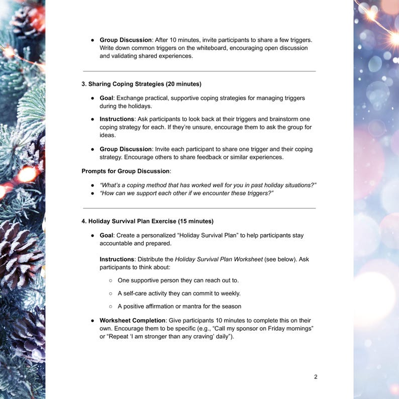 Surviving the Holidays Recovery Group Therapy Activity – 90-min ...