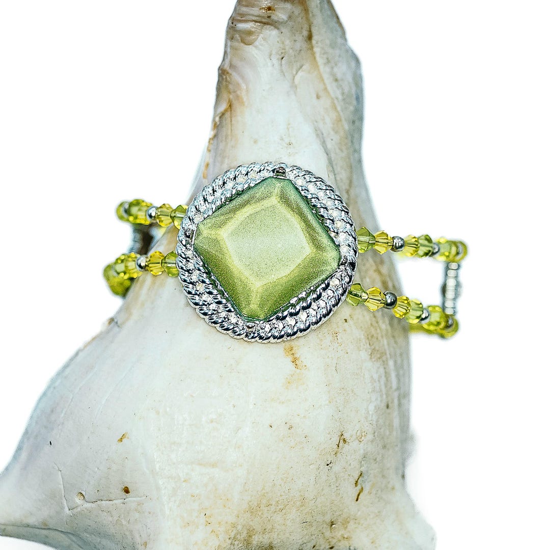 Handcrafted Unique Narcotics Anonymous Bracelet, Green Rhinestone NA ...