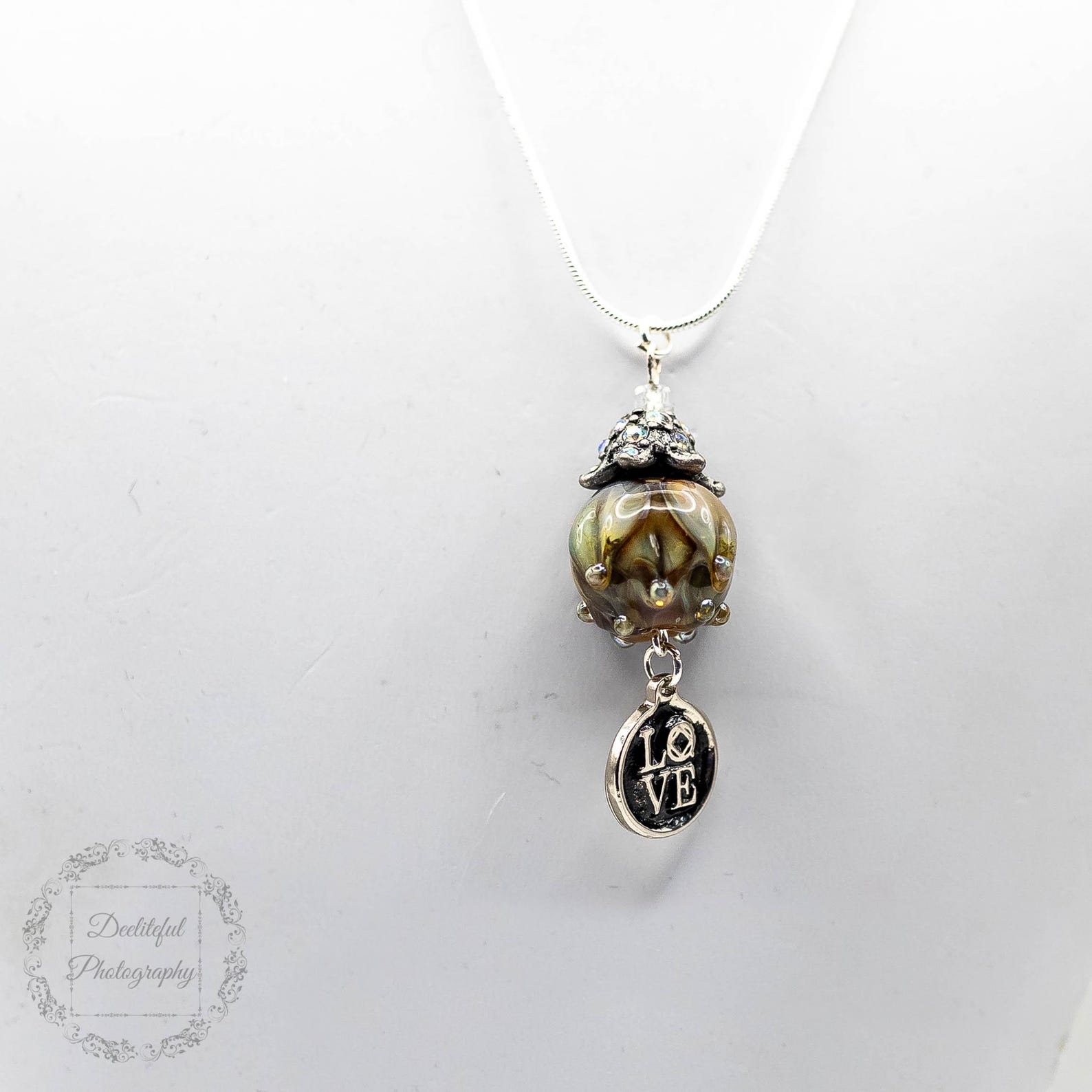 Sterling Silver Narcotics Anonymous Necklace With Lampwork Bead, Love ...