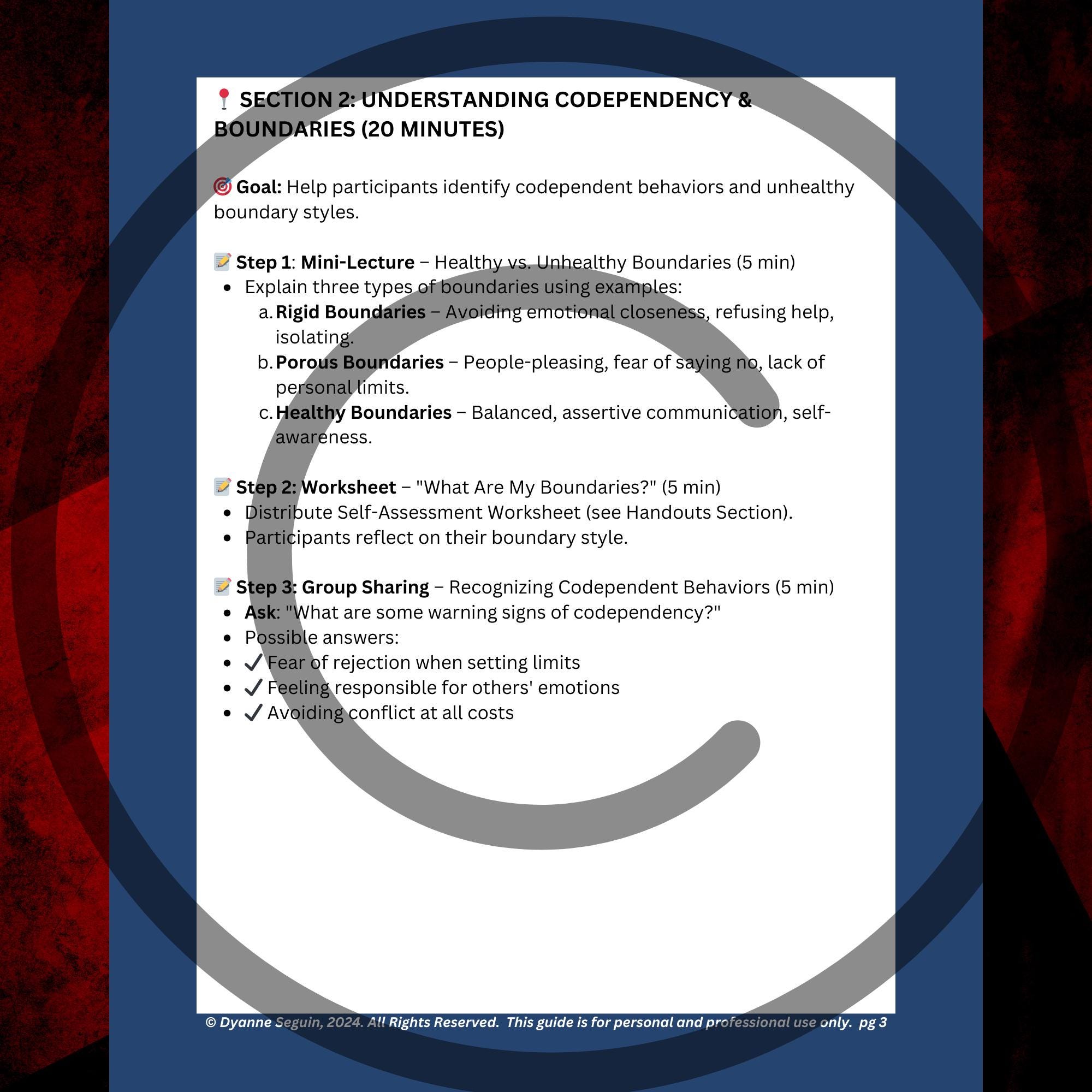 Codependency & Boundaries Group Therapy Activity | 90-min Facilitator ...