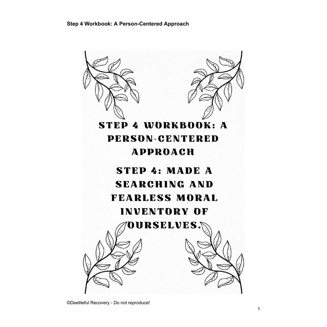 Step 4 Workbook: A Guide to Self-discovery and Recovery - Etsy
