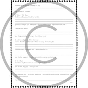 Goodbye Letter to Addiction Worksheet, Addiction Recovery, Mental ...