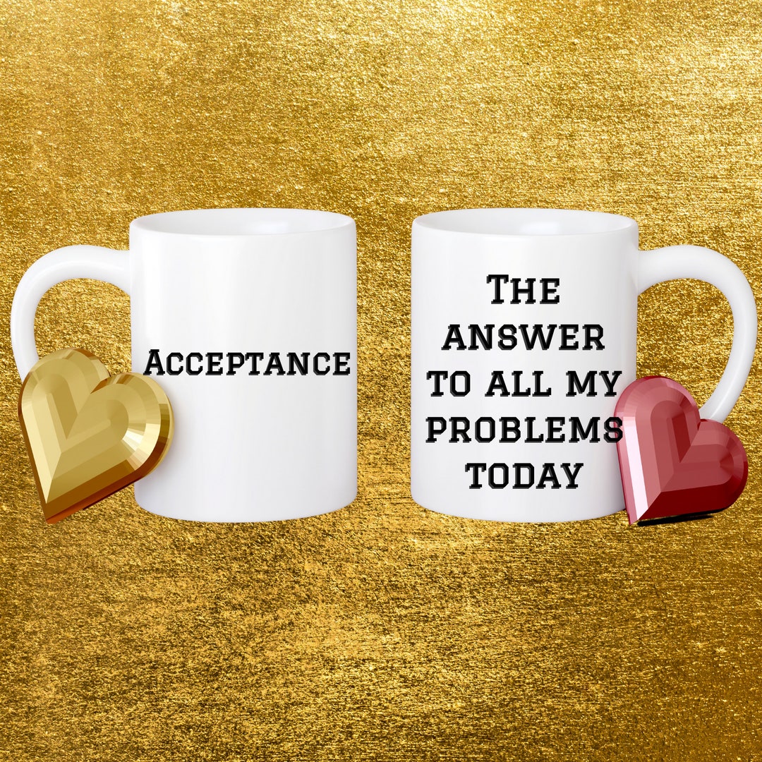 Acceptance is the Answer AA White Mug 15oz, Alcoholics Anonymous ...