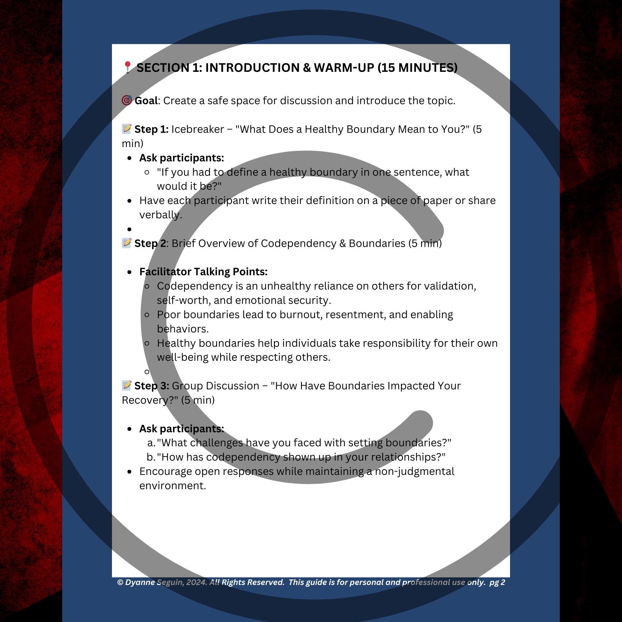 Codependency & Boundaries Group Therapy Activity | 90-min Facilitator ...