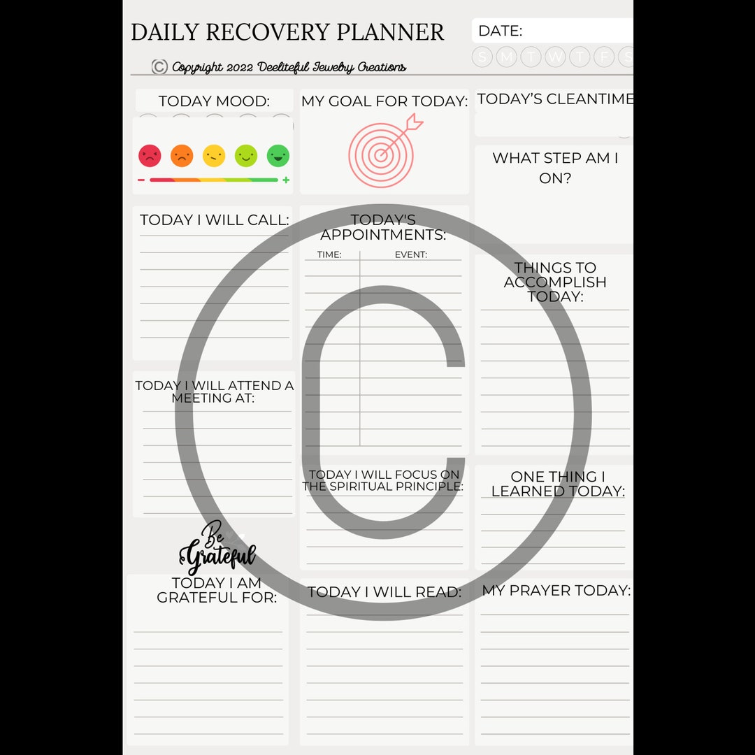 Relapse Prevention Planner: 12 Step Recovery, Sobriety Gift (PDF ...