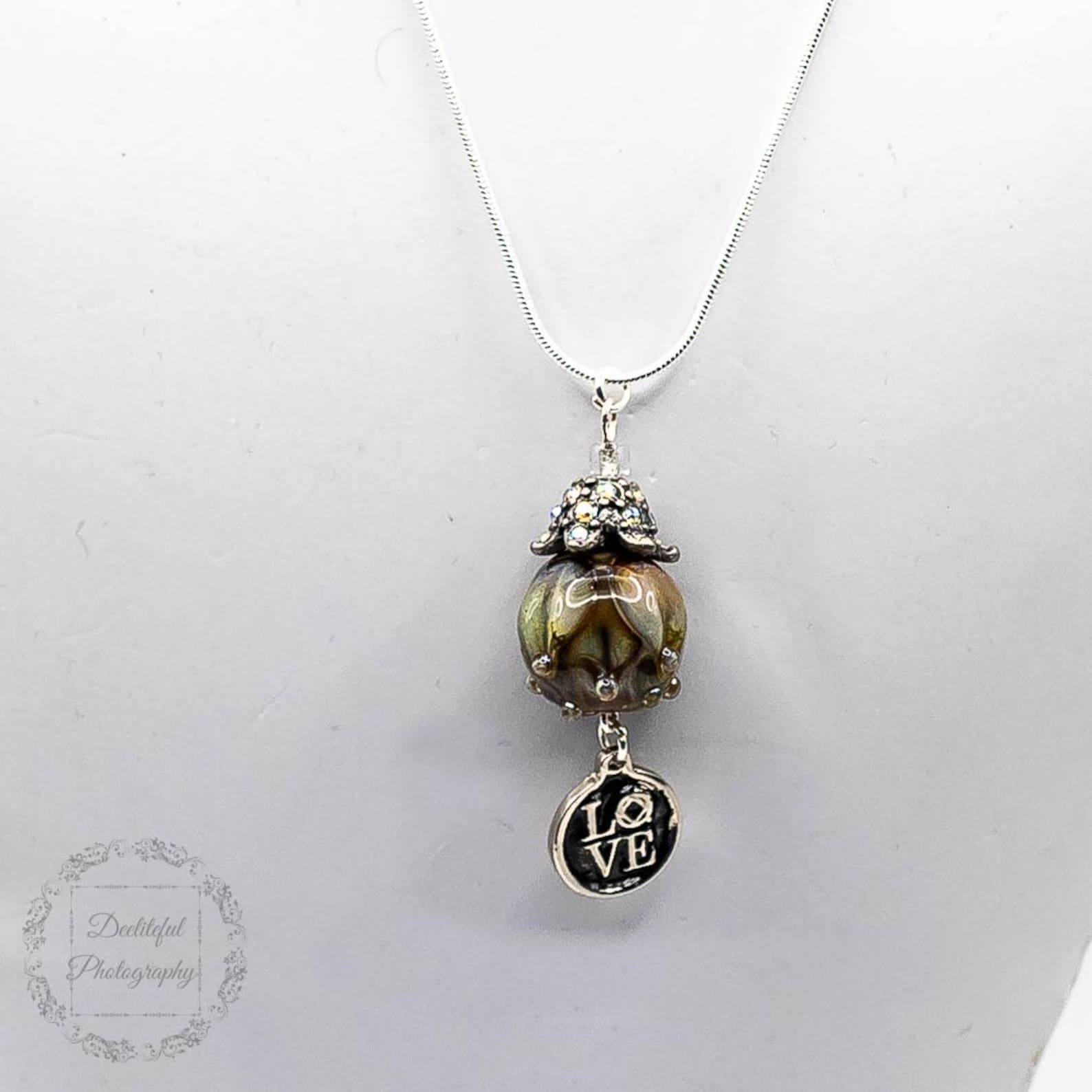 Sterling Silver Narcotics Anonymous Necklace With Lampwork Bead, Love ...