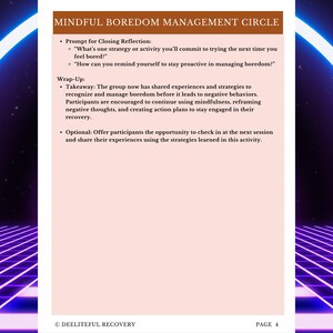 Addiction Recovery Group Activity: Breaking Free From Boredom (PDF ...