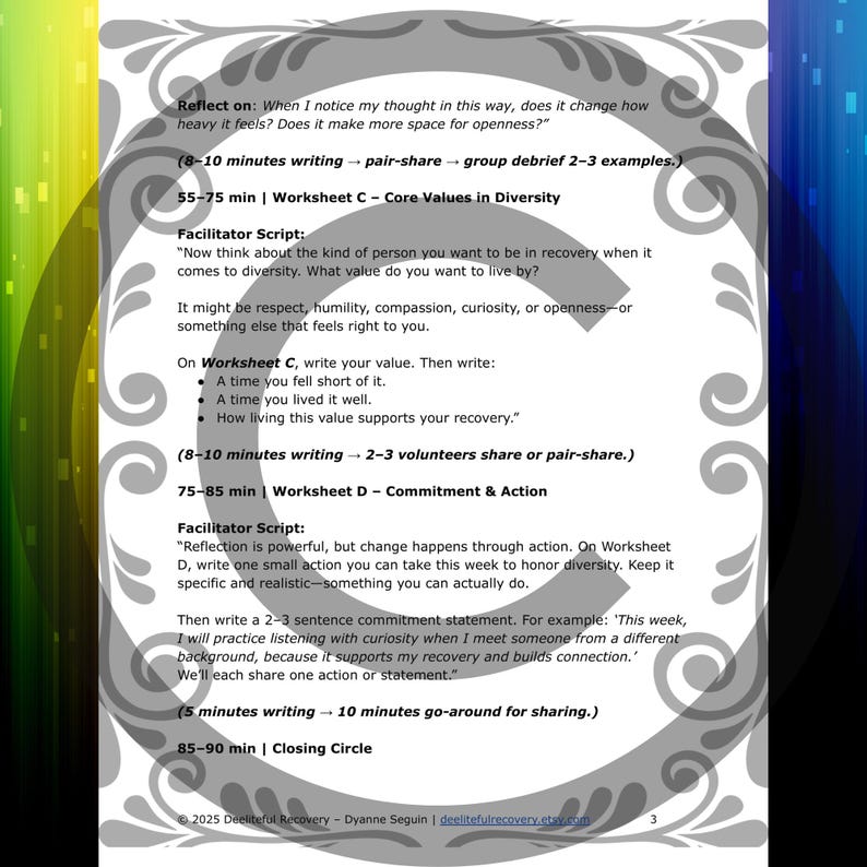 Group Therapy Activity - Cultural and Spiritual Diversity, Addiction ...