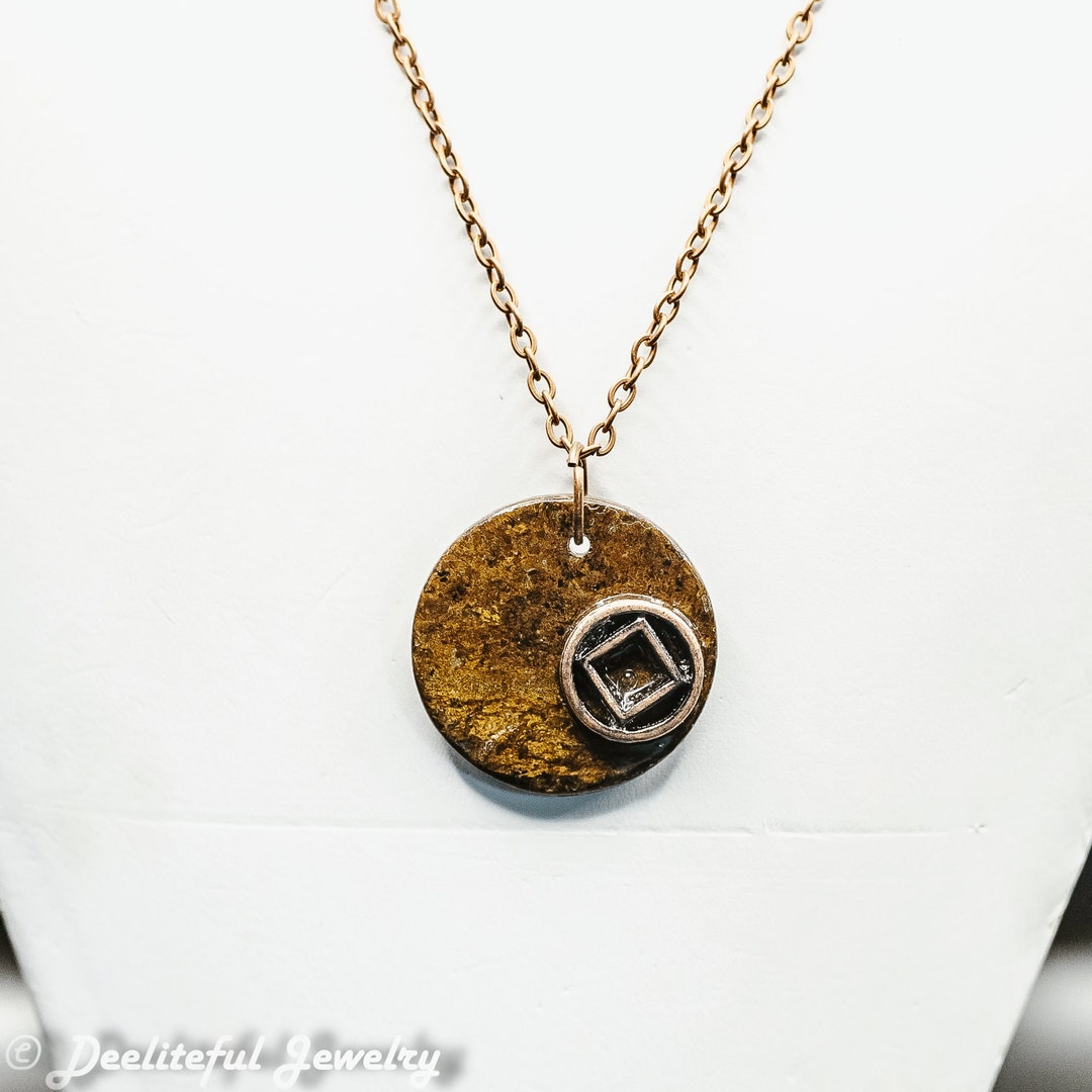Narcotics Anonymous NA Necklace, Jasper Necklace, Copper NA Jewelry ...