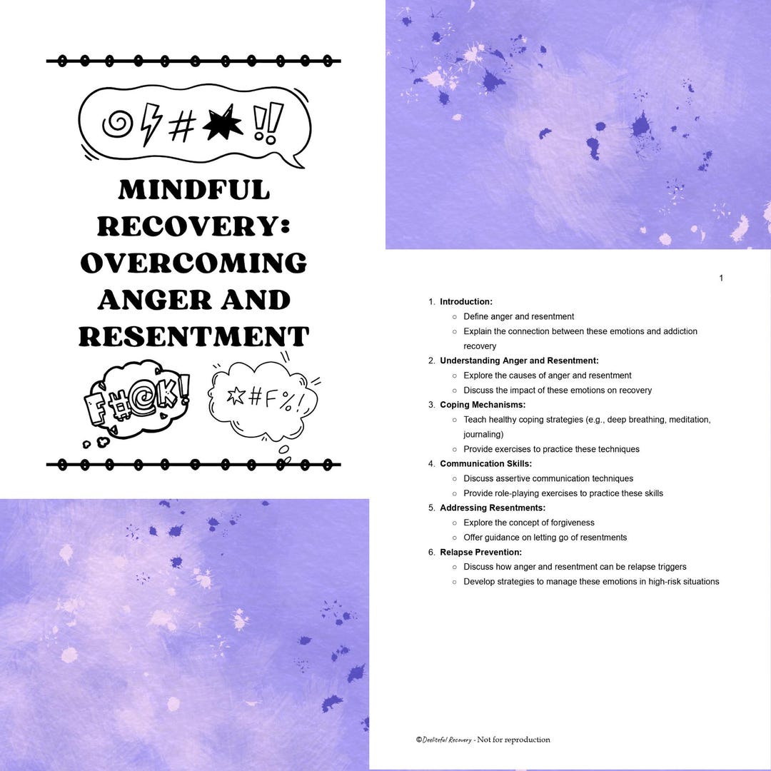 Mindfulness Workbook for Anger & Resentment in Addiction Recovery - Etsy