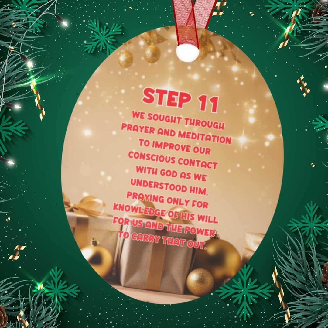 Addiction Recovery AA Gift NA Gift Metal Christmas Holiday Ornament ...