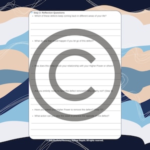 Character Defects 6th Step Inventory 12 Step Worksheets, Addiction ...