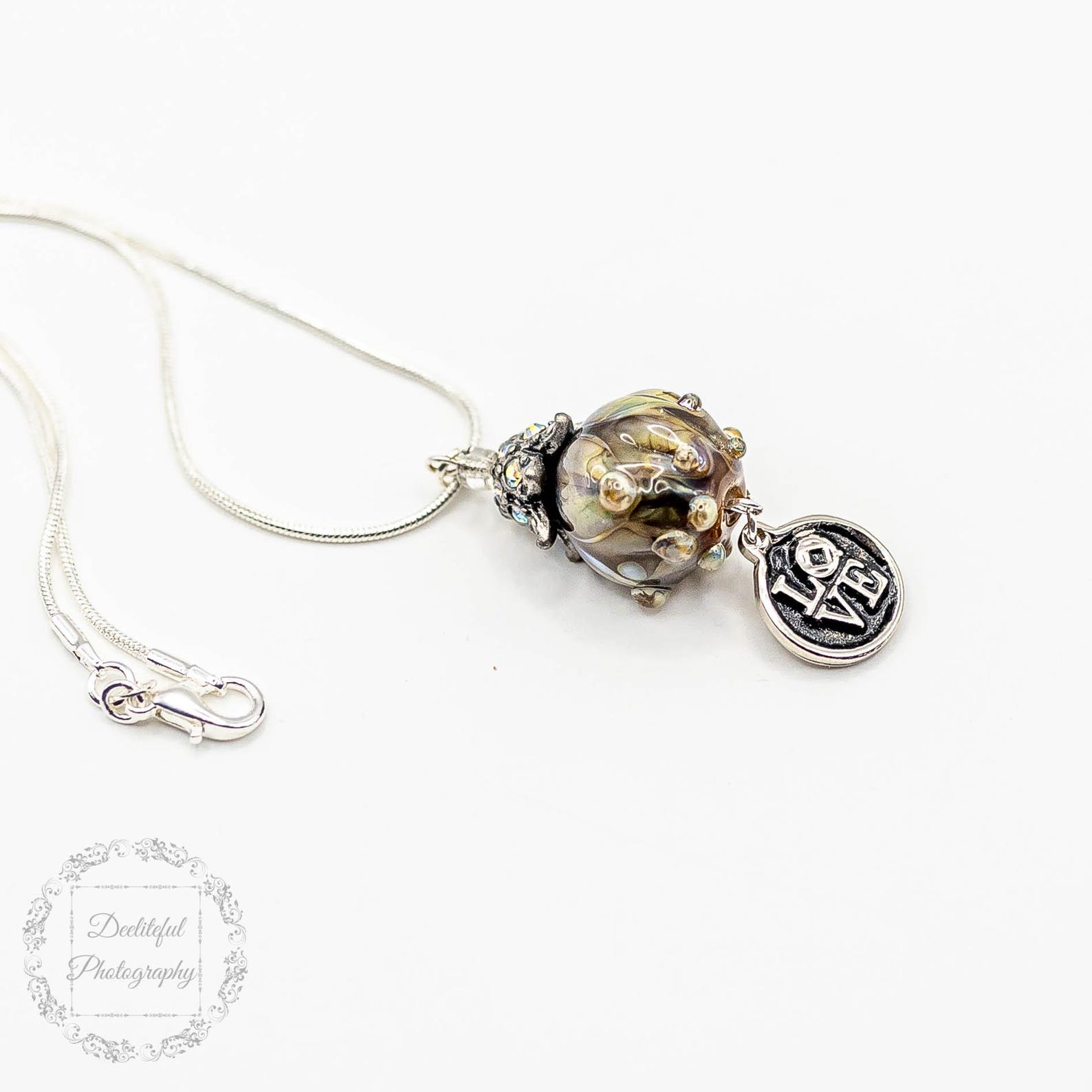 Sterling Silver Narcotics Anonymous Necklace With Lampwork Bead, Love ...