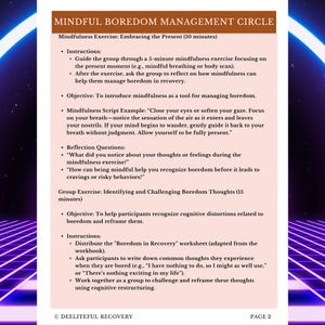 Addiction Recovery Group Activity: Breaking Free From Boredom (PDF ...