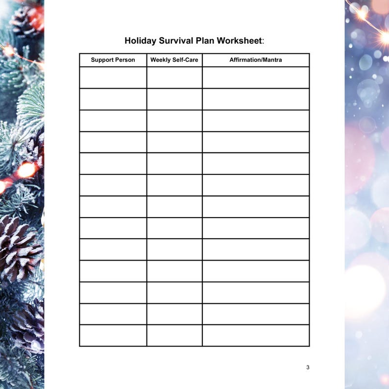 Holiday Recovery: Group Therapy Activity for Addiction Support (PDF) - Etsy