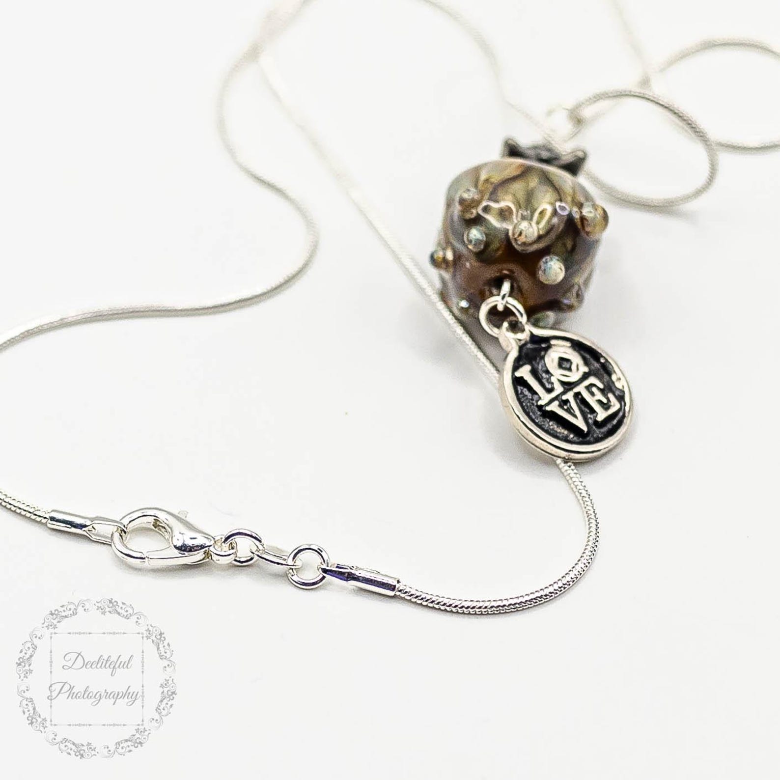 Sterling Silver Narcotics Anonymous Necklace With Lampwork Bead, Love ...