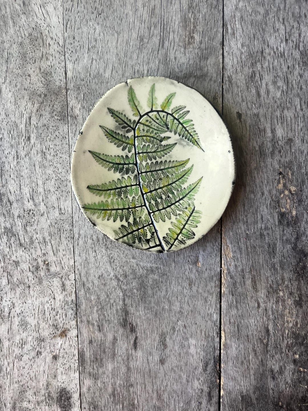 Hand Painted Pressed Fern Dish - Etsy