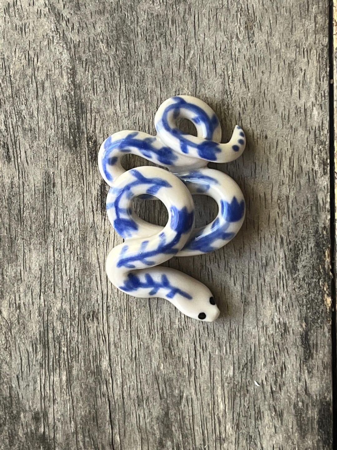 Porcelain Floral Good Luck Snake - Etsy