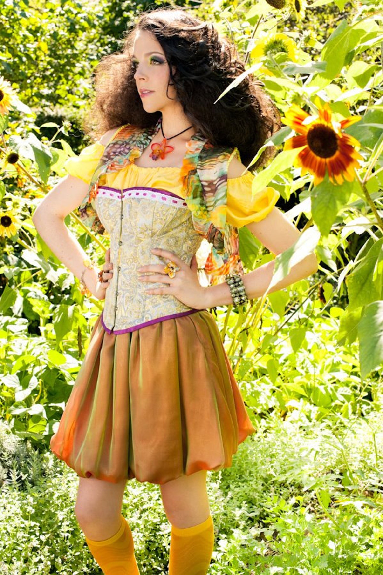 Brightly Coloured OOAK Size 10 Edwardian Style Fashion Corset Made of ...