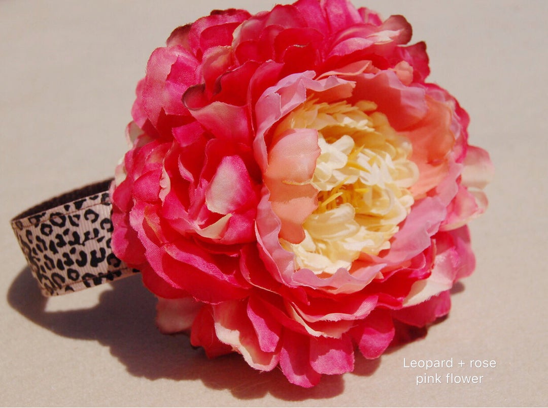 Modern Leopard Dog Collar,cute Big Flower Dog Collar.party Dog Collar ...