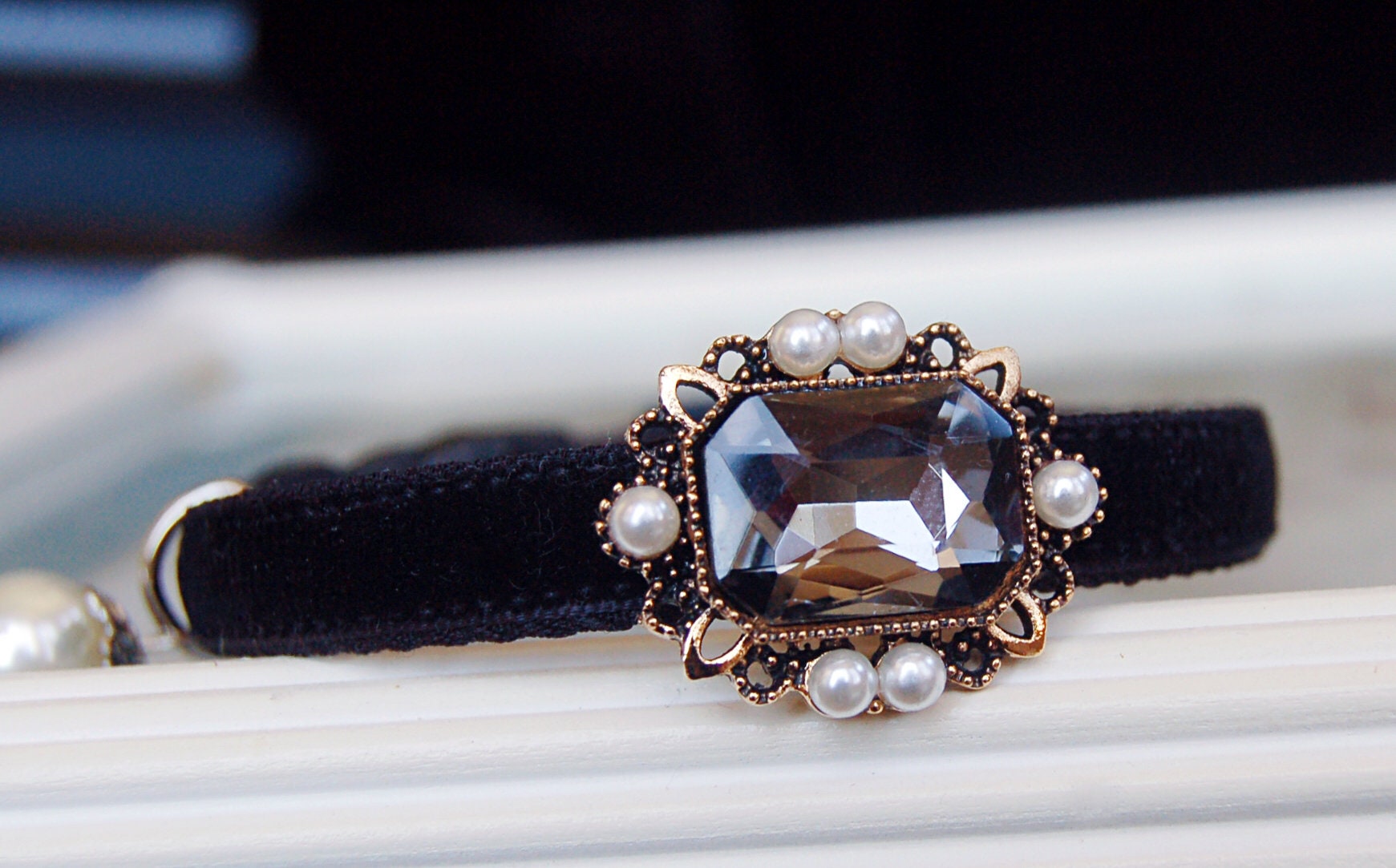 Luxury Cat Collar Rhinestone Cat Collarblack Cat Collardog | Etsy