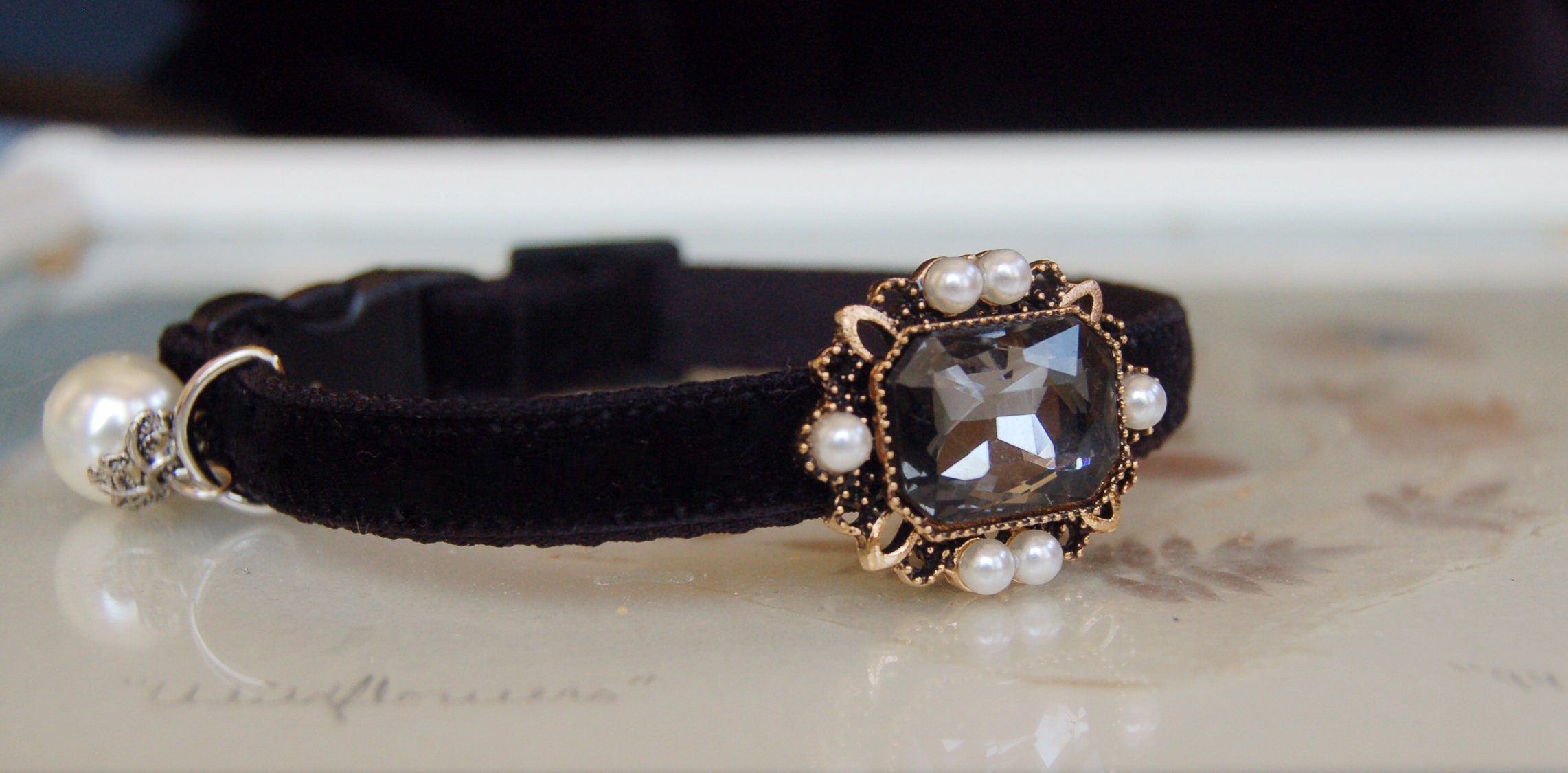 Luxury Cat Collar Rhinestone Cat Collarblack Cat Collardog | Etsy