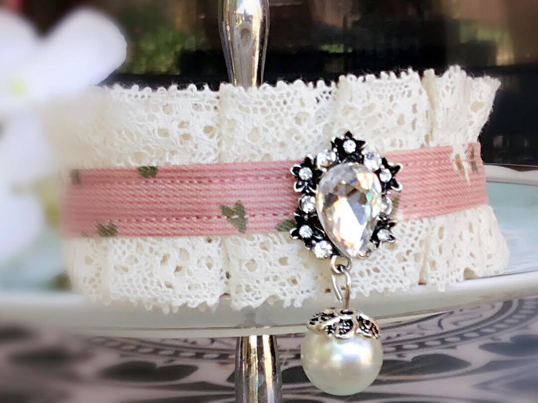Cute Lace Cat Collar,cat Gift.blush Wedding Cat Collar,tiny Dog Collar ...
