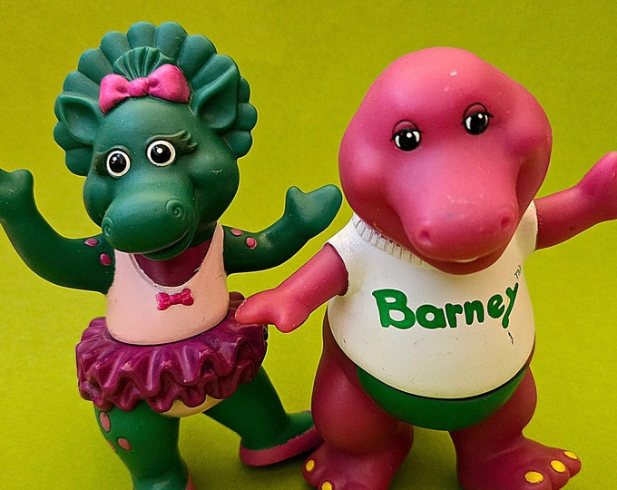 Vintage BARNEY the Dinosaur & Baby Bob Vinyl Figures by Lyons Group - Etsy