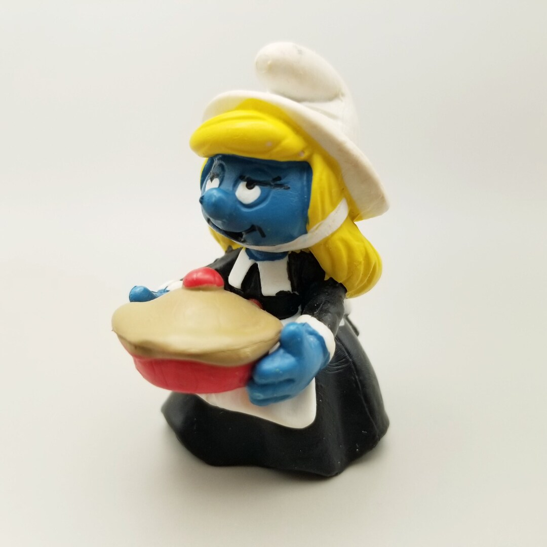 Vintage SMURFS 1982 Smurfette Thanksgiving Pilgrim PVC Figure - Etsy