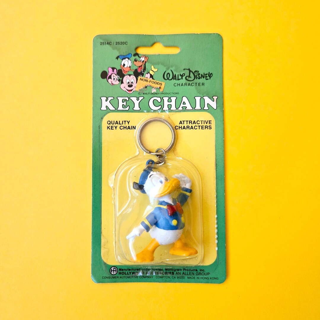 Vintage Walt Disney DONALD DUCK Keychain PVC Figure - Etsy