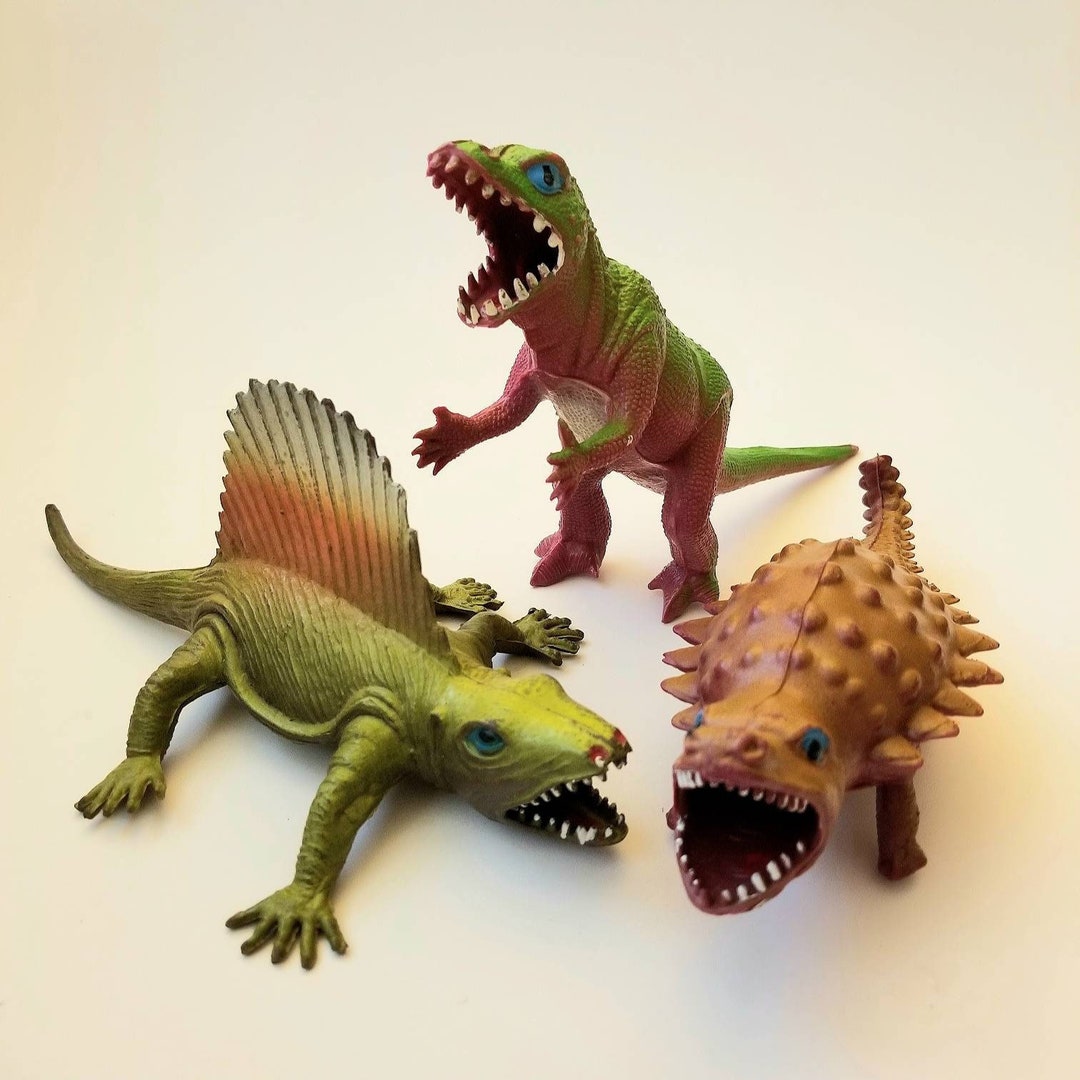 Vintage Rubber Dinosaur Lot - Etsy