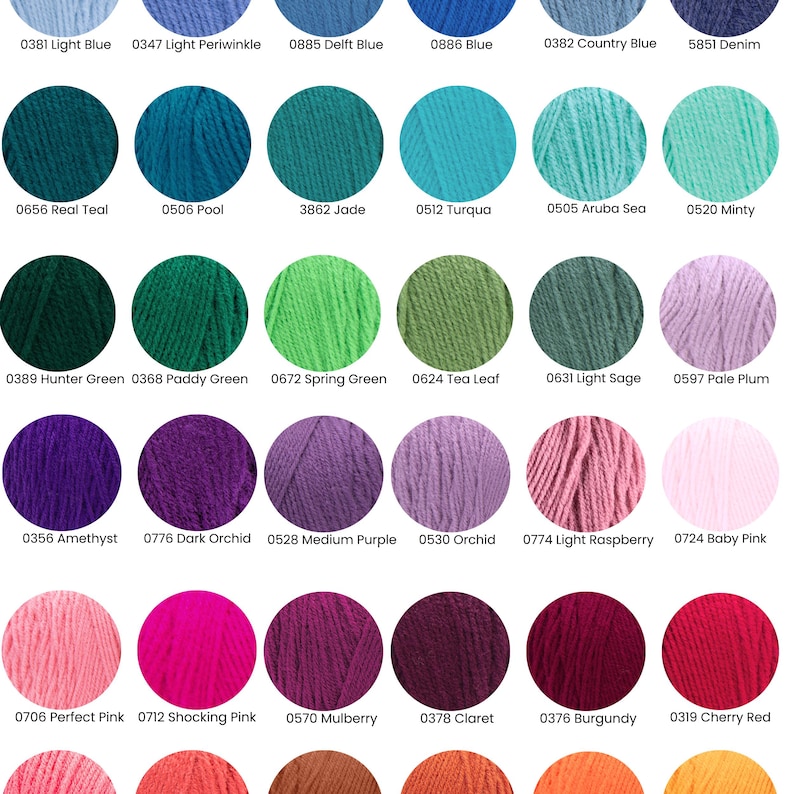 Red Heart Super Saver Color Planning Card System Printable | Yarn ...