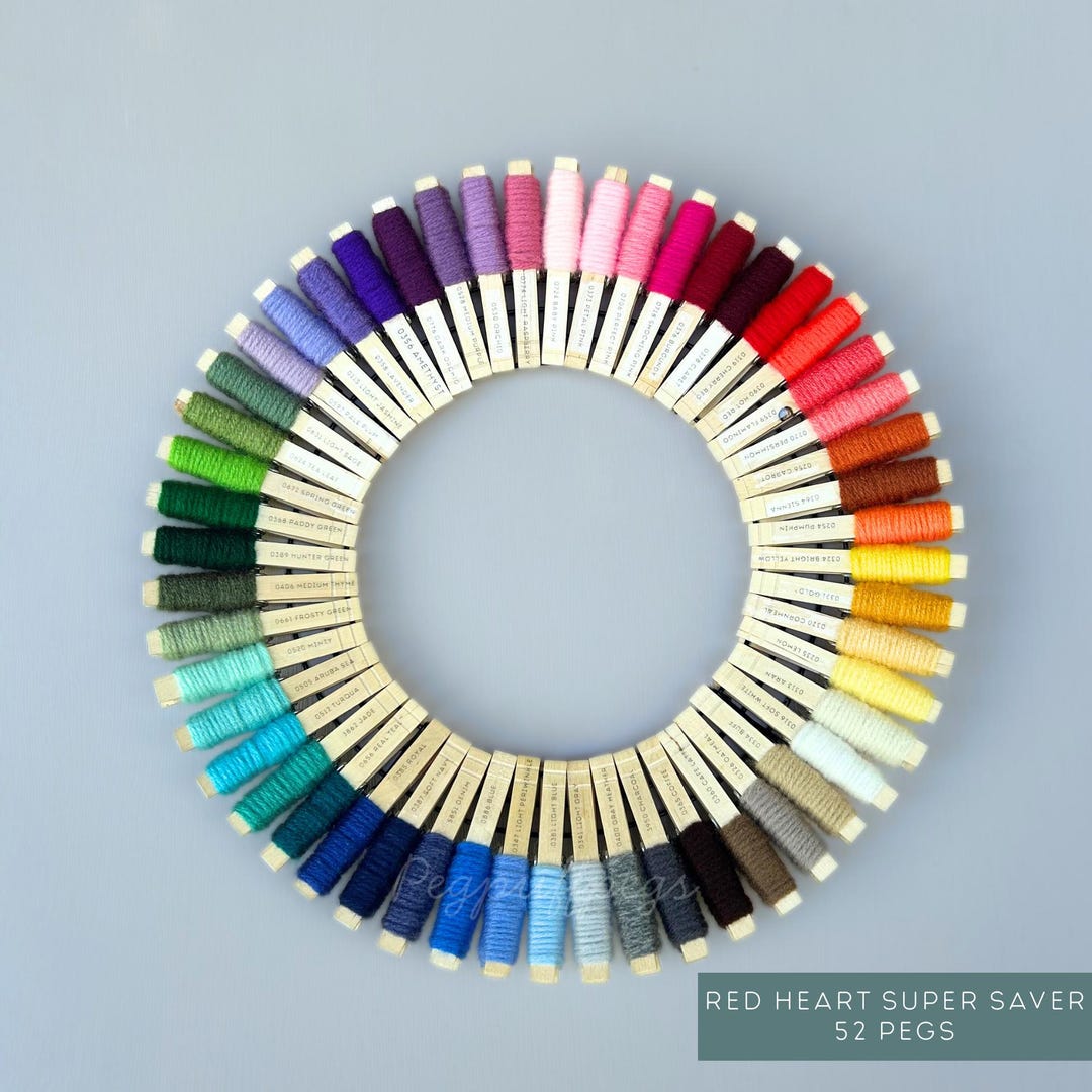 Red Heart Super Saver Yarn Color Wheel: Magnetic Rainbow Peg Organizer ...