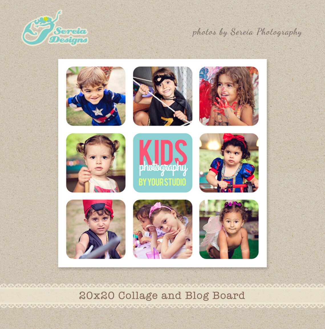 20x20 Photo Collage Photoshop Template S0043 - Etsy