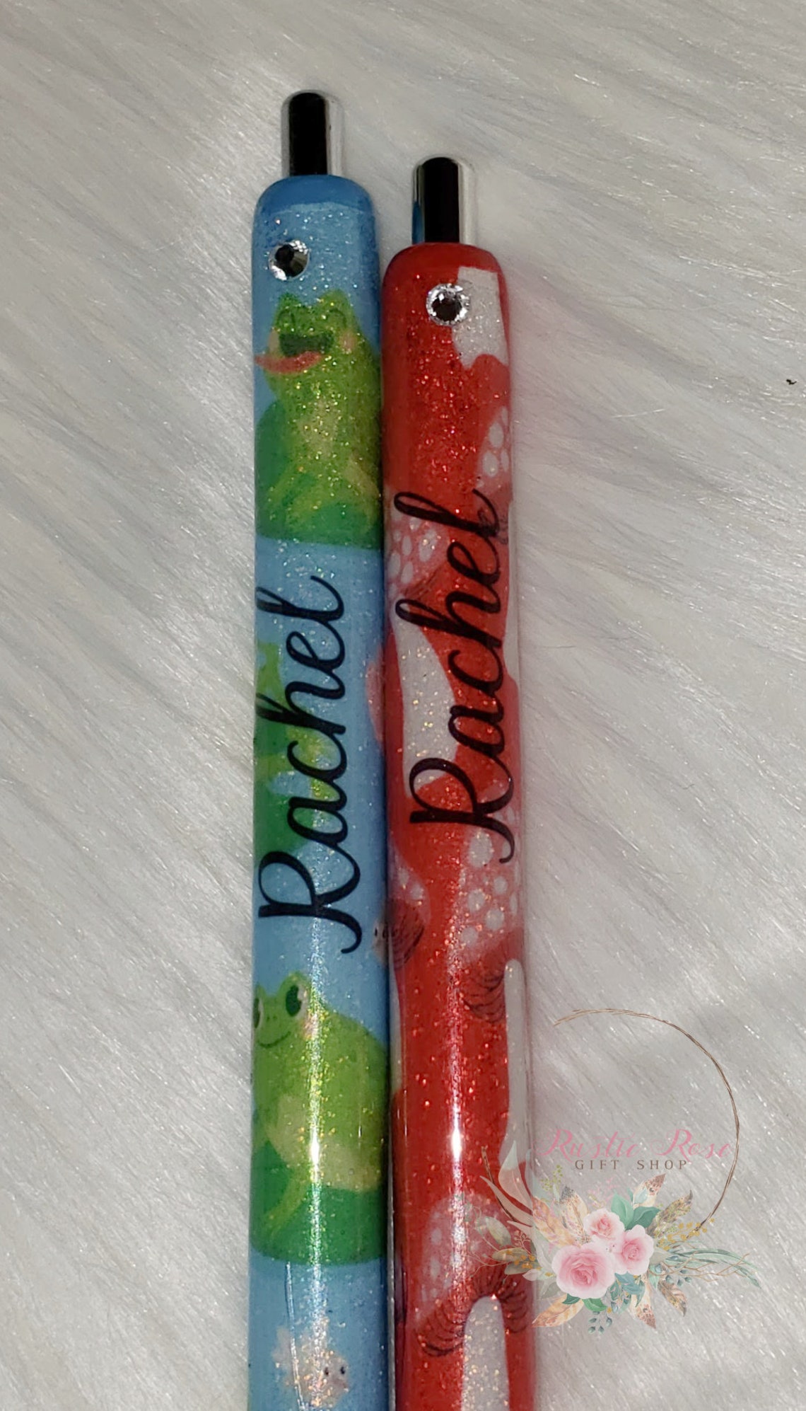 Epoxy Frog or Mushroom Pens With Swarovski Crystal. frog - Etsy