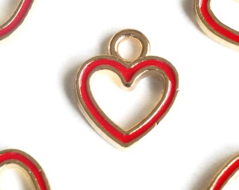 Heart Outline Charm | Etsy