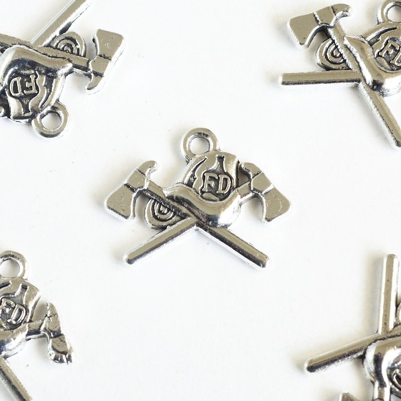 Firefighter Charm - Etsy