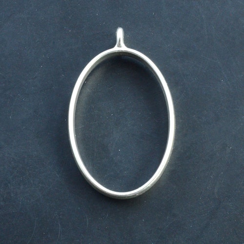 Round Open Bezel Pendant Shiny Silver Frame Pendant 28mm 4 - Etsy