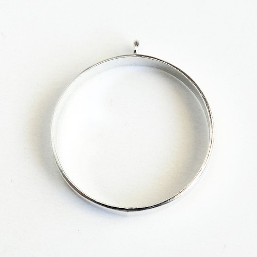 Round Open Bezel Pendant Shiny Silver Frame Pendant 28mm 4 - Etsy