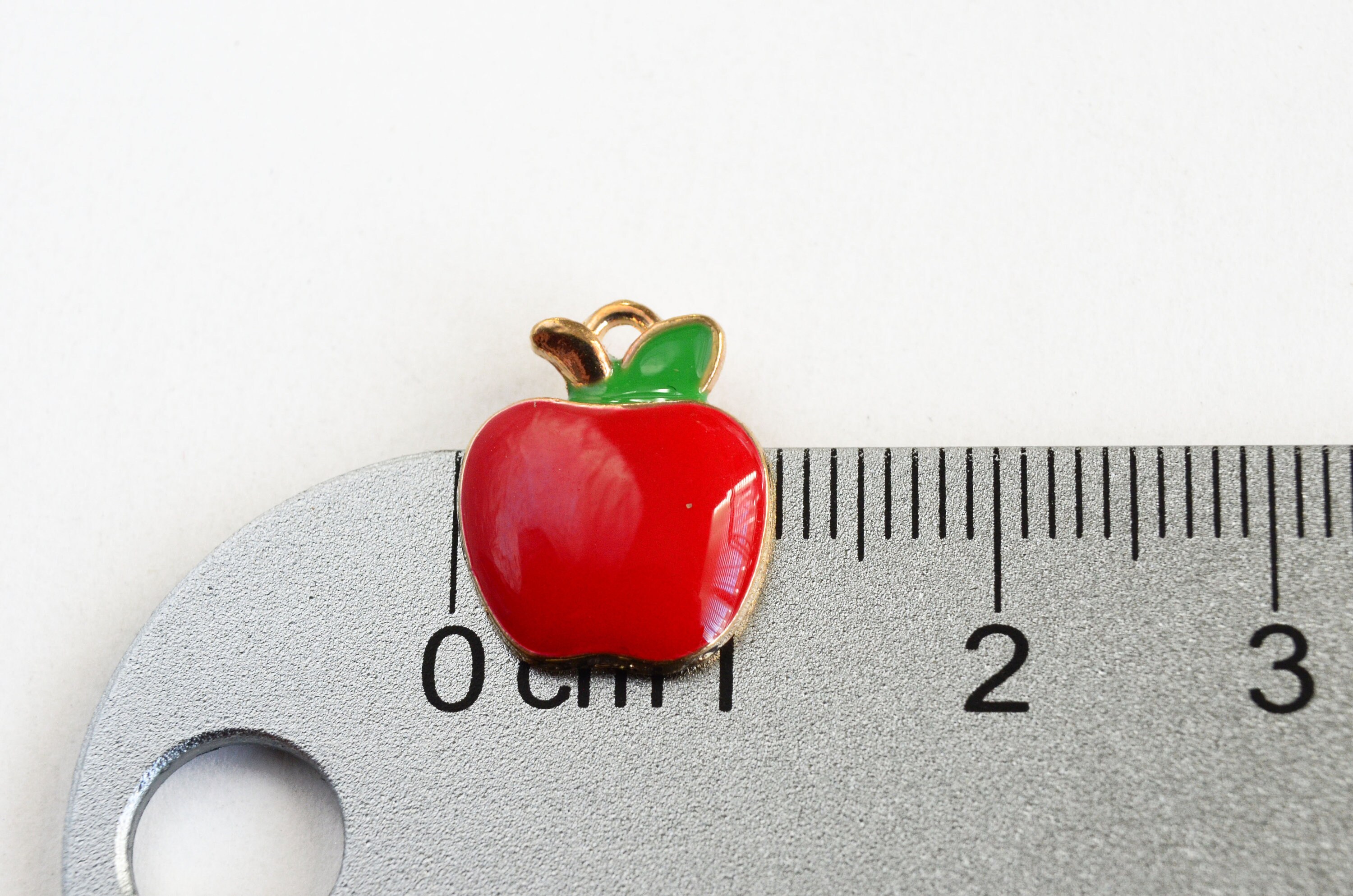 Red Apple Charms Enamel Gold Toned Metal 15mm X 11mm 5 - Etsy